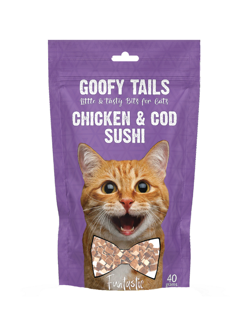 Goofy Tails Chicken & Cod Sushi Treats for Cats and Kittens - 40 Grams
